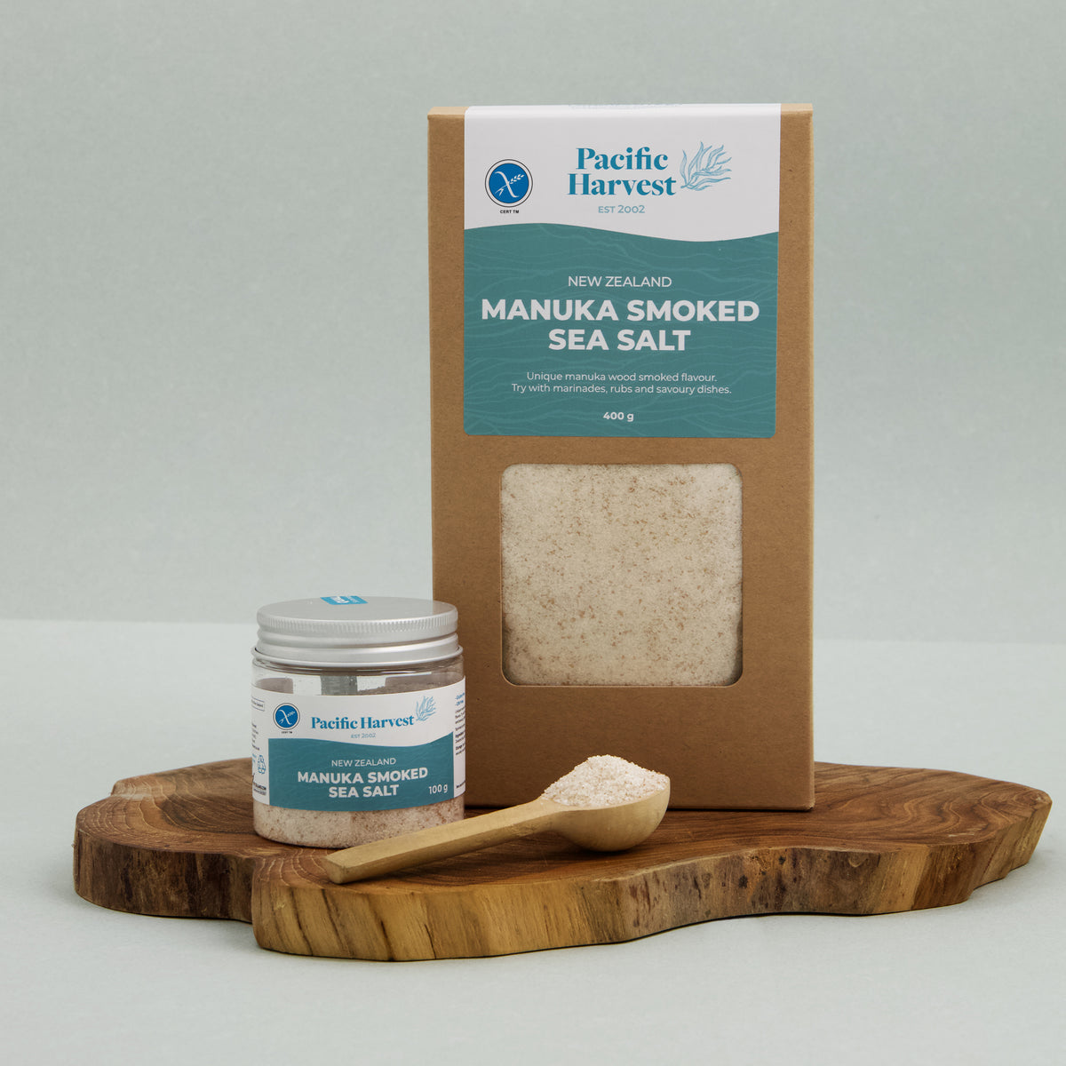 Manuka Smoked Sea Salt (GF, NZ Made, Hot Smoked) | Pacific Harvest NZ